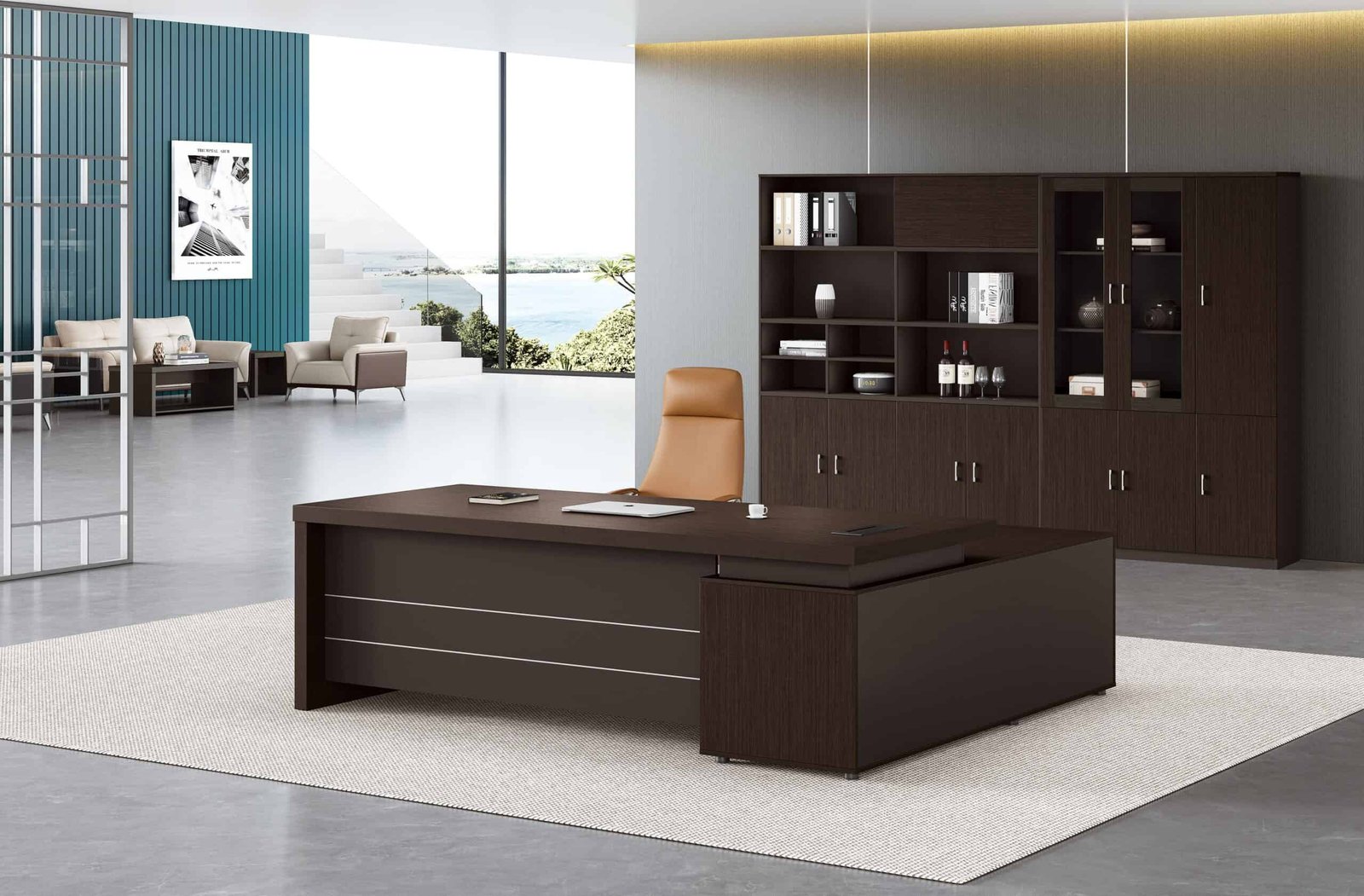 Luxury Modern L Shape Director Manger CEO Table – HONGYIDA.COM – Office ...